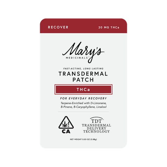 RECOVER TRANSDERMAL PATCH | THCA | 20MG - Chula Vista Ca...